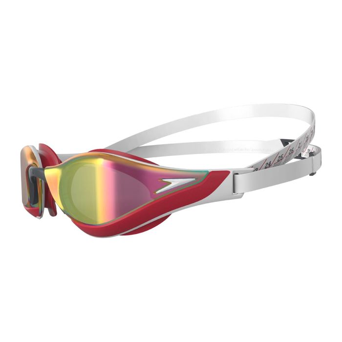 Speedo Fastskin Pure Focus Mirror Goggles - White/ Phoenix Red/ USA ...